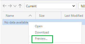 Hide the "Preview" action if no blob is selected in the blob container view · Issue #6079 ...