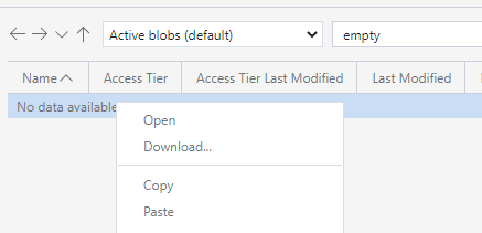 Hide the "Preview" action if no blob is selected in the blob container view · Issue #6079 ...