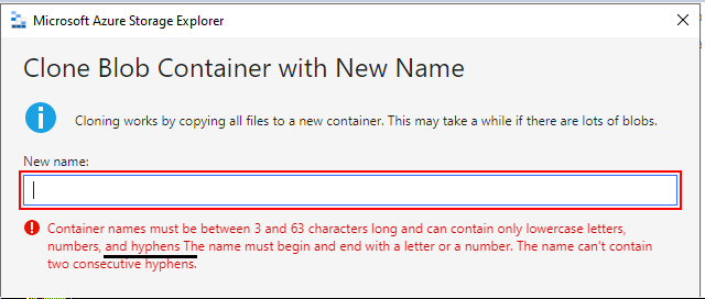 Miss '.' in the waning message on the 'Clone Blob Container with New Name' dialog · Issue #6120 ...