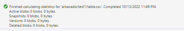 The statistics result is incorrect when running 'Selection Statistics' for blobs/ADLS Gen2 blob ...
