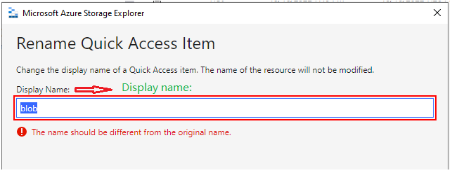 It would be better to show 'Display name' instead of 'Display Name' in the 'Rename Quick Access ...
