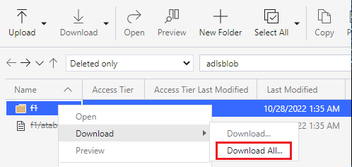 It is better to disable the action 'Download All…' on the 'Deleted only' context view against ...