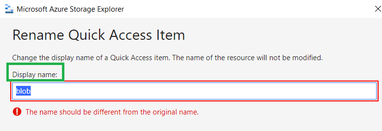 It would be better to show 'Display name' instead of 'Display Name' in the 'Rename Quick Access ...