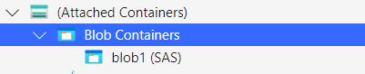 The parent node will get collapsed if delete one blob container or detach one blob container ...