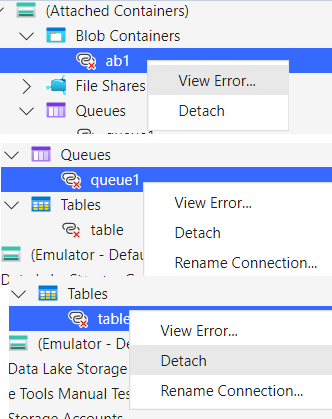It is better to keep consistent action items for the broken Azure AD attached blob containers ...