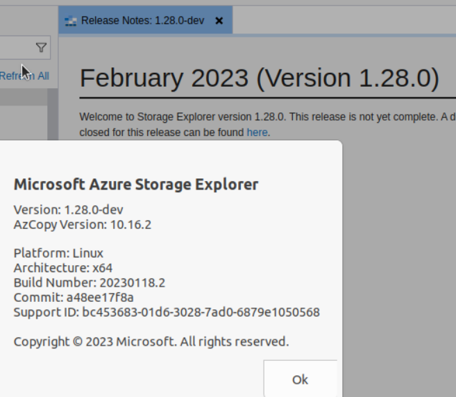 An error reminder dialog pops up when opening Storage Explorer by snap for the first time ...