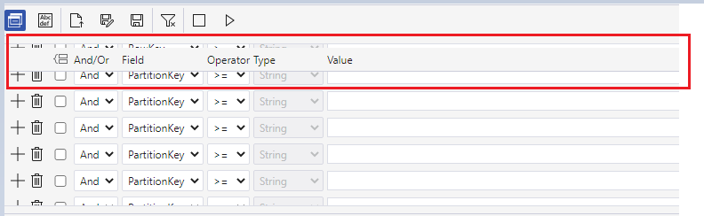 The string 'Type' overlaps with the 'Type' field when scrolling the scrollbar under the query ...