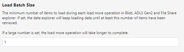 It is better to specify the number for the setting 'Load Batch Size ...