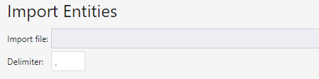 The 'Delimiter' in 'Import Entities' dialog uses comma instead of the ...