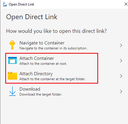 It would be better to update 'Attach Container/Directory' to 'Attach to Container/Directory' on ...