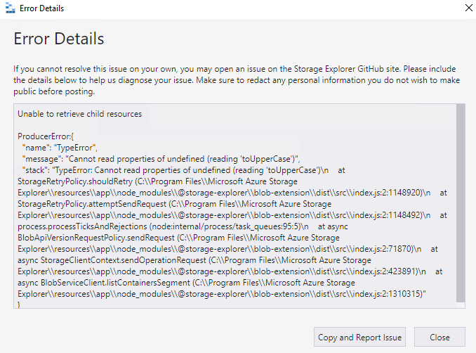 No notification dialog pops up when trying to expand local emulator node without Azurite ...
