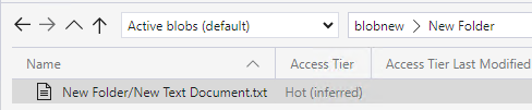Blobs' folder names are not displayed in the new blob explorer if the list mode is switched from ...