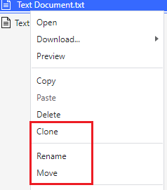 There is no '…' next to 'Clone/rename/Move' actions on the react file explorer · Issue #7271 ...