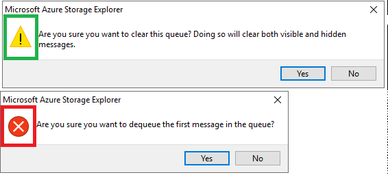 Keep a consistent icon between prompts of "Dequeue Message" and "Clear Queue" · Issue #1458 ...