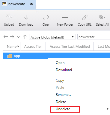'Undelete' action is enabled for one active blob folder · Issue #1476 · microsoft ...