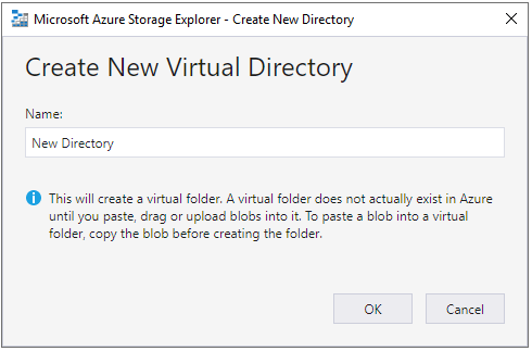 The 'Cancel' button shows as blank on 'Create New Directory' dialog for blob container · Issue ...