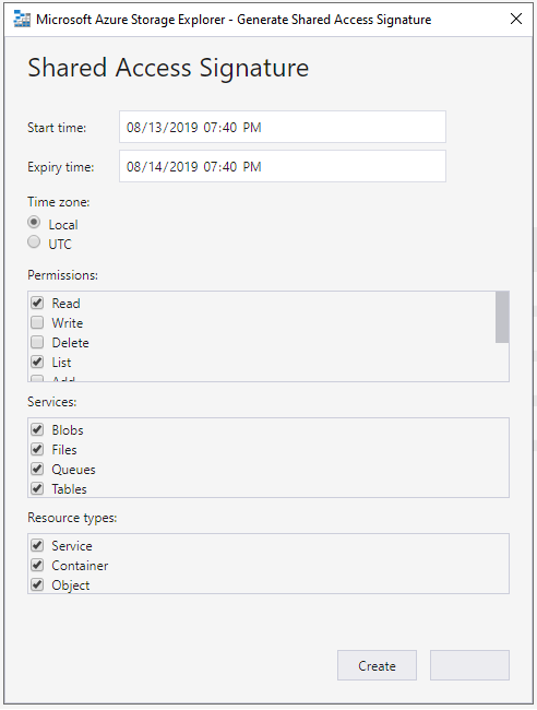 The 'Cancel' button is empty on 'Generate Shared Access Signature' dialog · Issue #1661 ...