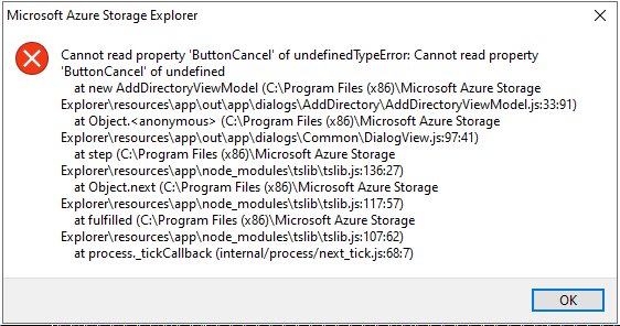 An error diaplog pops up after clicking 'New Folder' for one blob container · Issue #1672 ...