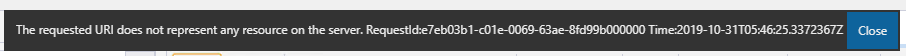 An error occurs after attaching one blob using a container-level shared access signature URI ...