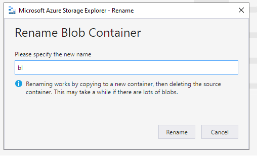 Add a warning sign when renaming one blob container using an invalid name · Issue #2257 ...