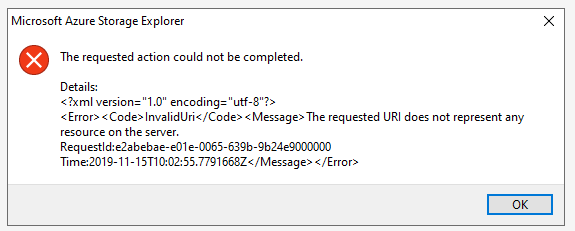 An error dialog pops up when pasting blob container of one SAS attached account · Issue #2263 ...