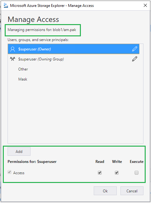The 'Manage Access' dialog for one adls gen2 blob shows unfriendly · Issue #2400 · microsoft ...
