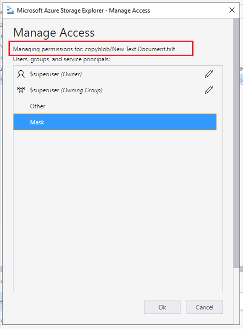 The 'Manage Access' dialog for one adls gen2 blob shows unfriendly · Issue #2400 · microsoft ...