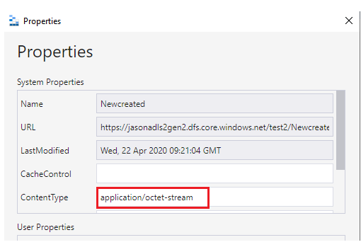 Keep A Consistent Content Type Value For One Adls Gen2 Folder Between Editor And Properties