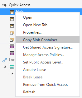 Miss the action 'Delete' on the context menu of one QA blob container · Issue #3456 · microsoft ...