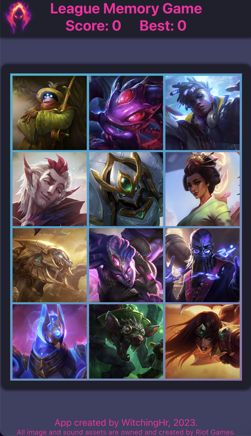 GitHub - WitchingHr/league-memory-game: Memory game created for The Odin Project