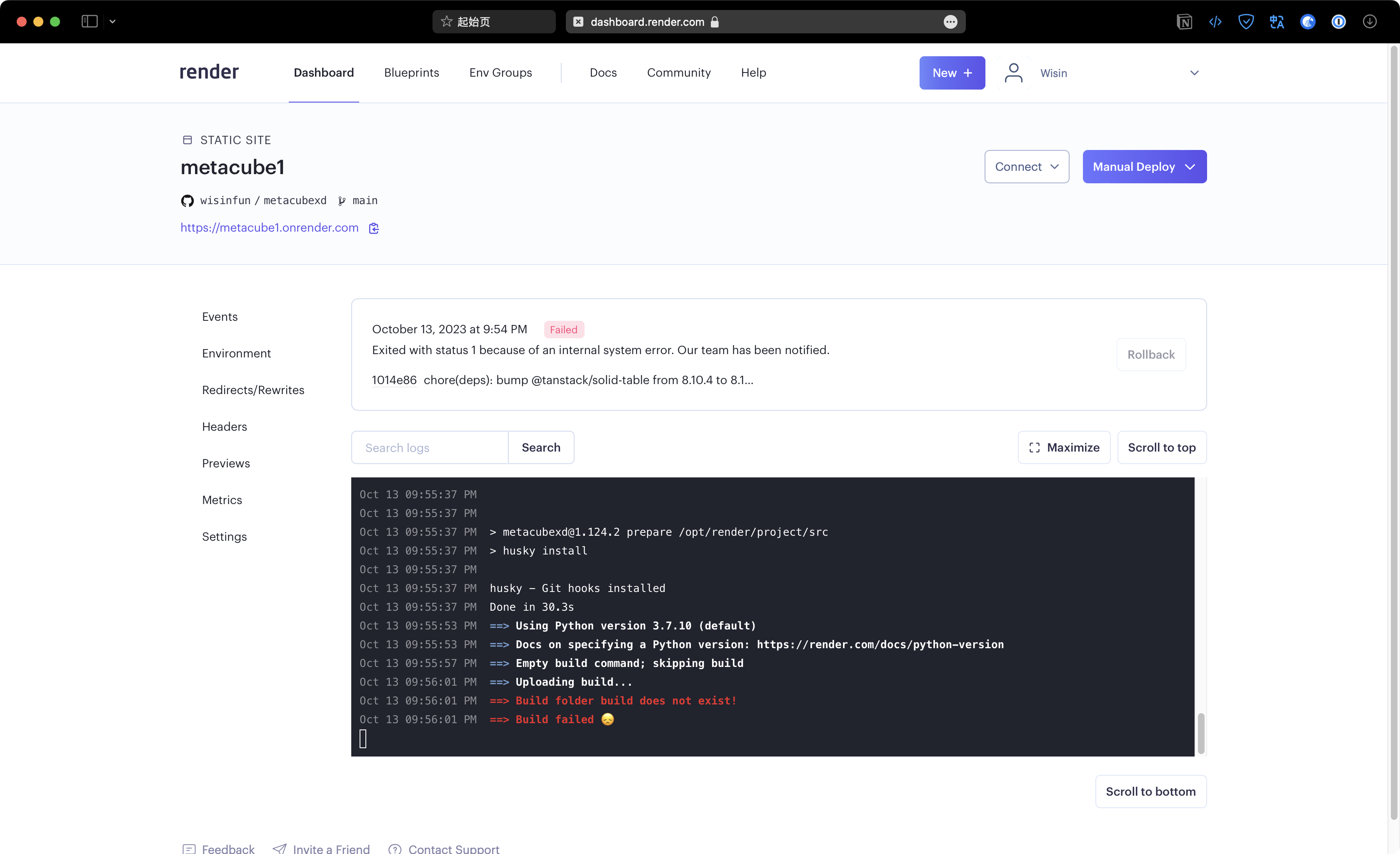 请教下大佬们，metacubexd如何部署到render中 · Issue #369 · MetaCubeX/metacubexd · GitHub