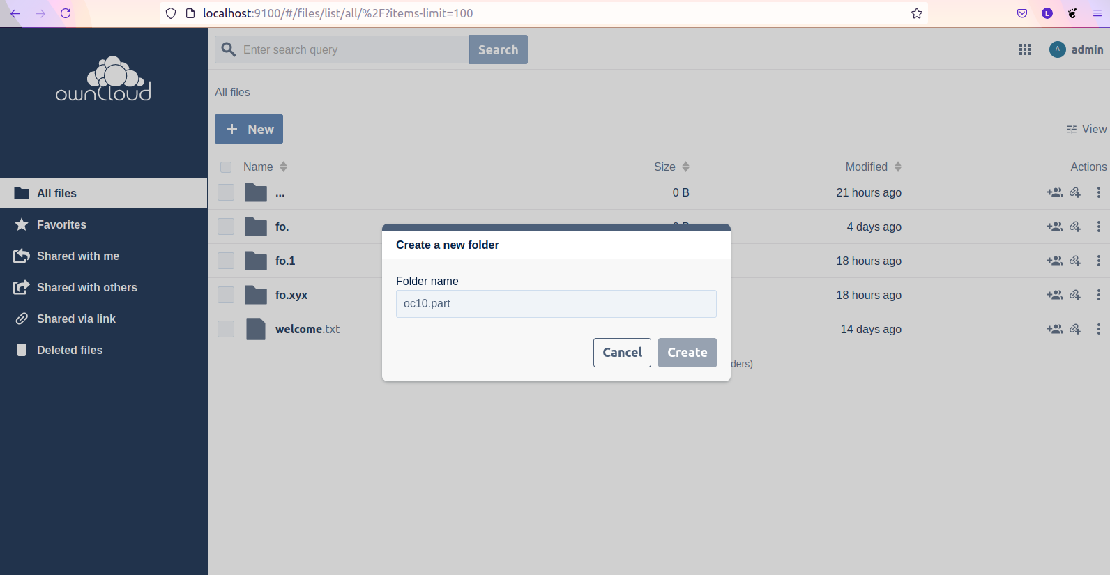 [QA] Cannot create folder with .part in the folder name · Issue #5518 · owncloud/web · GitHub