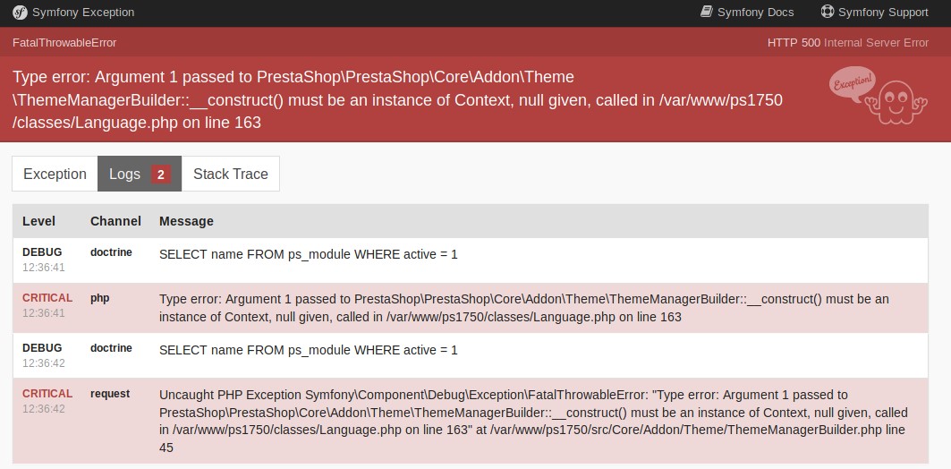 It is not possible to change iso-code: error 500 ThemeManagerBuilder :: __ construct () · Issue ...