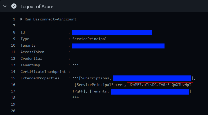 [Security] Disconnect-AzAccount prints out client secret of service principal in clear text ...