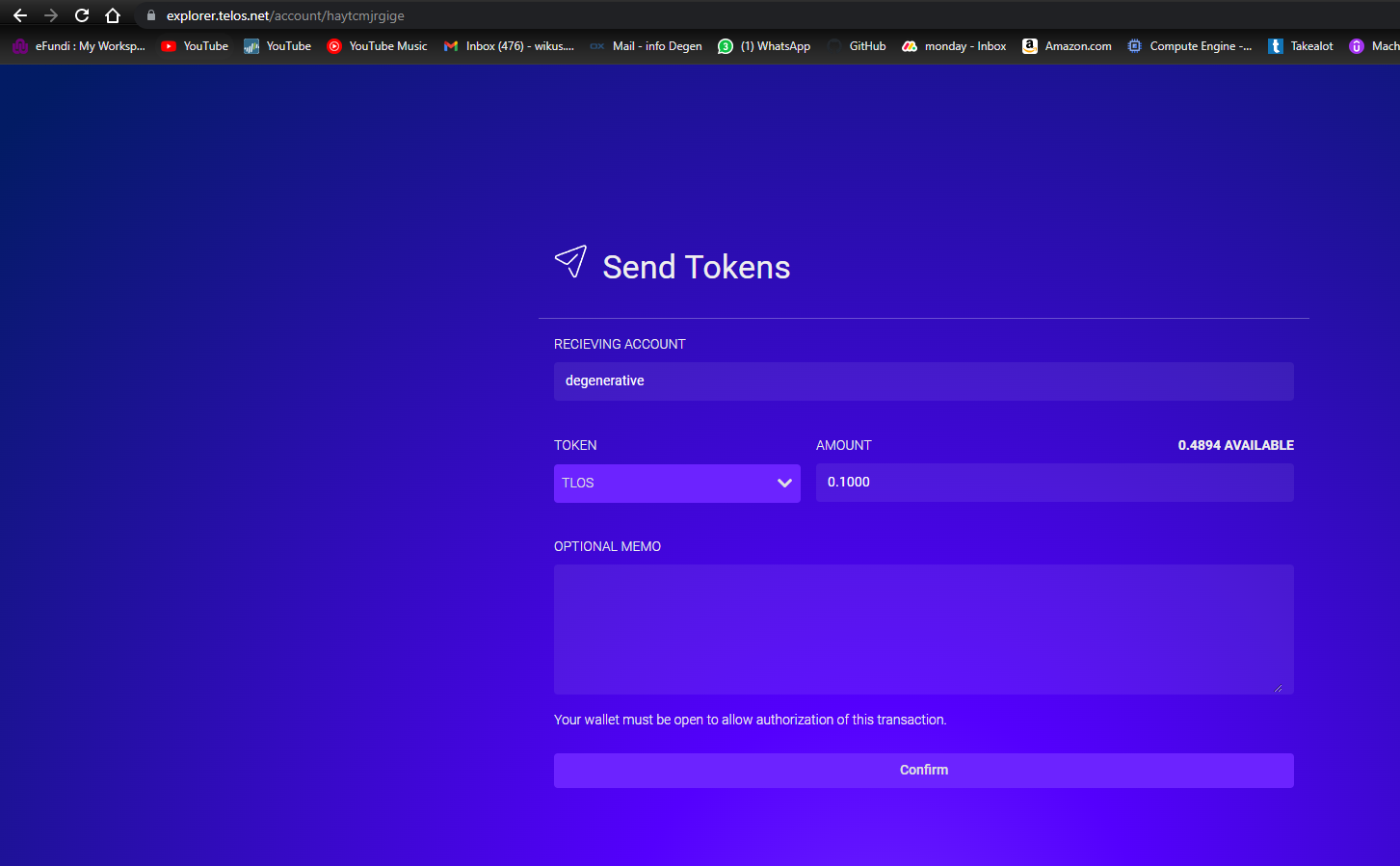 Bug - 'Send' functionality broken with genesis account · Issue #388 · telosnetwork/open-block ...