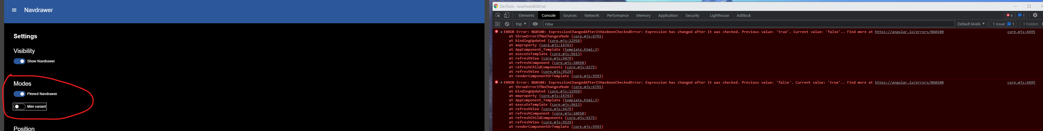 Pinned And Mini Modes Of Navbar Throw Errors In The Console · Issue 2994 · Igniteui Igniteui