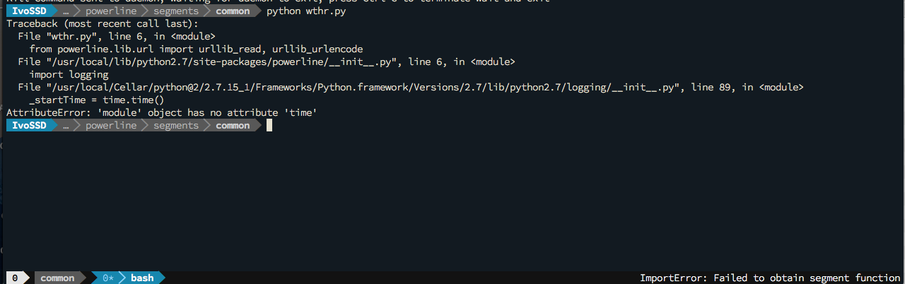 ImportError: Failed to obtain segment function. OSX+SystemPython2.7.15 ...