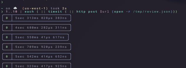 when there's a delay between additional rows of a table being output, they are printed as ...