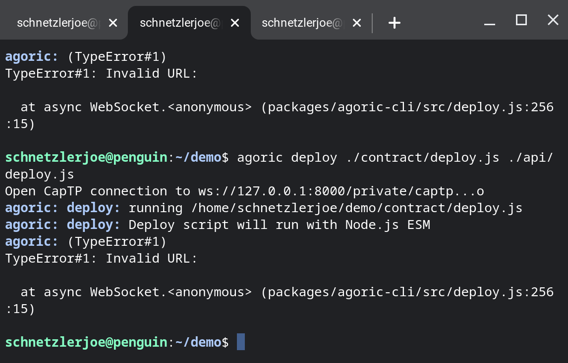 Getting type error on deploy step on Starting A Project Sample On Site · Issue #4078 · Agoric ...