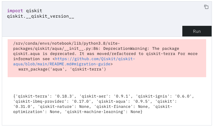 [Code Cell Code] "Deprecation Warning" in code cells · Issue #429 · Qiskit/platypus · GitHub