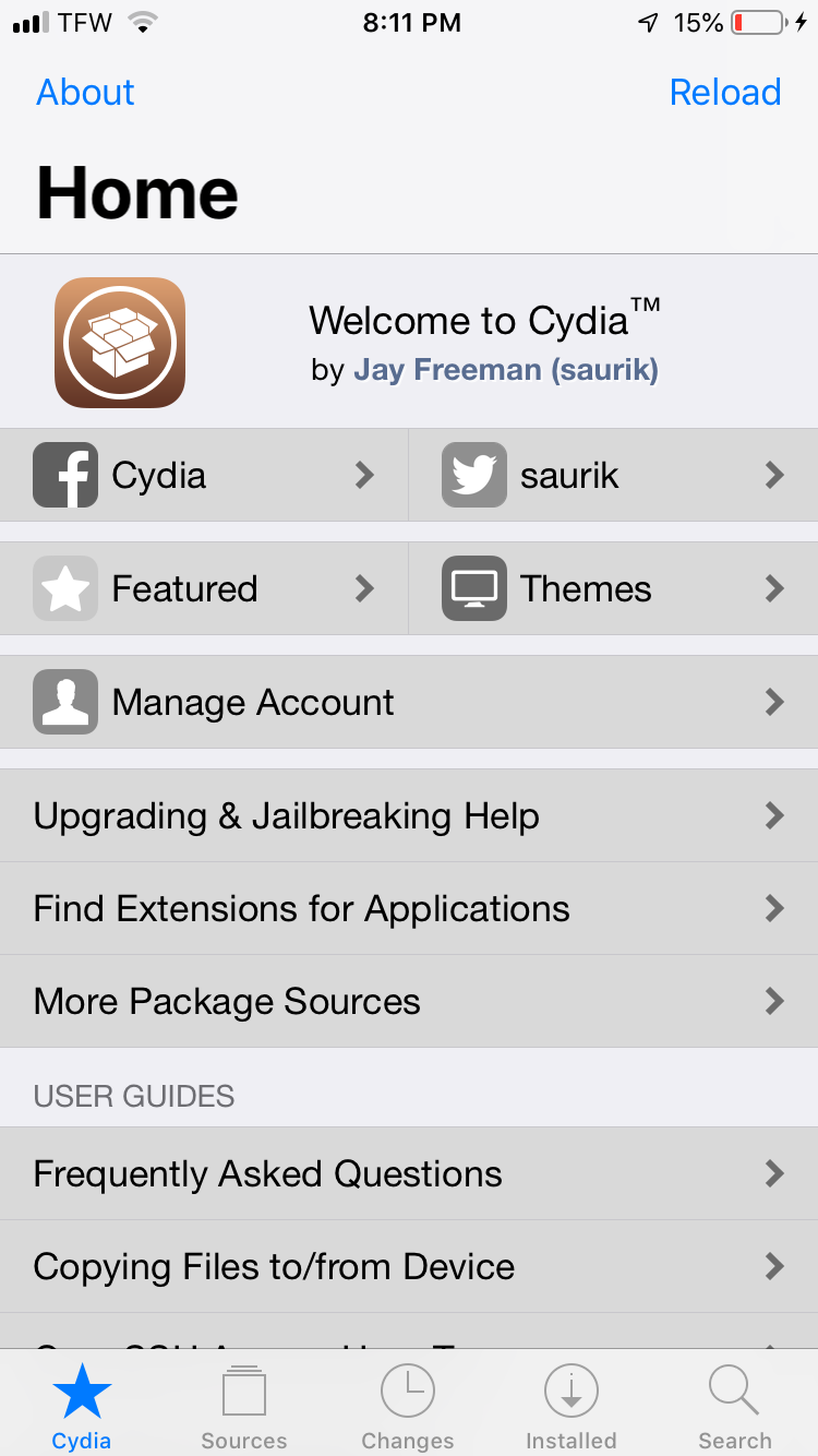 Cydia menu won’t work properly · Issue #1253 · pwn20wndstuff/Undecimus · GitHub