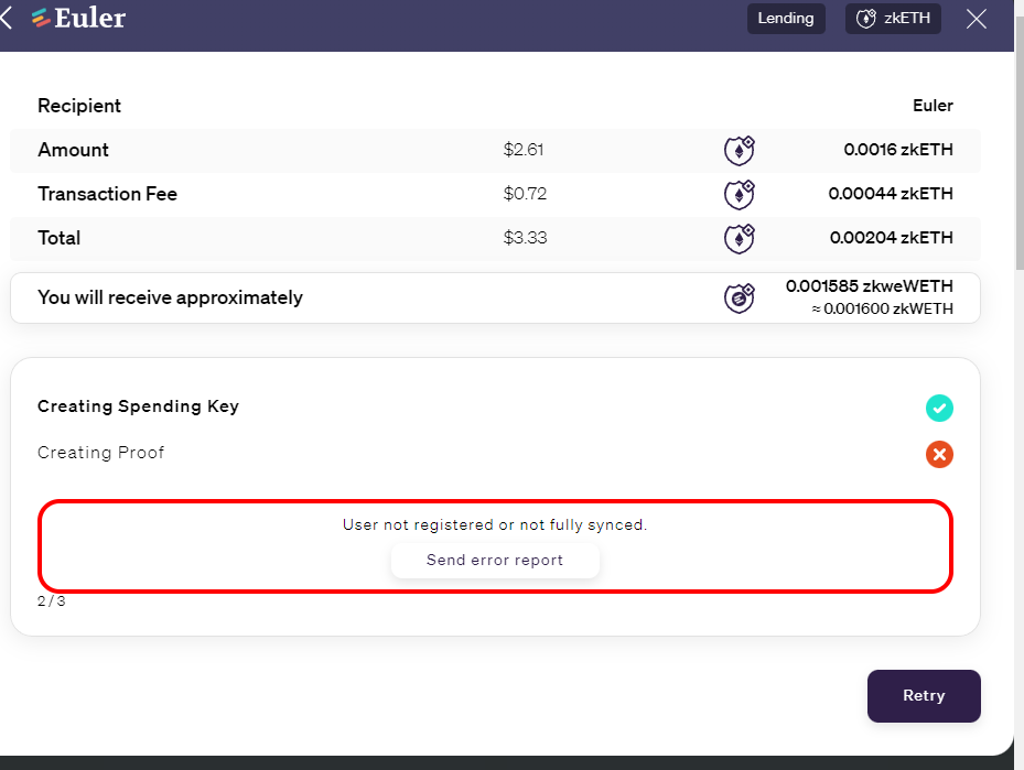 User not registered or fully synced error on Defi Open. · Issue #31 · AztecProtocol/zk-money ...