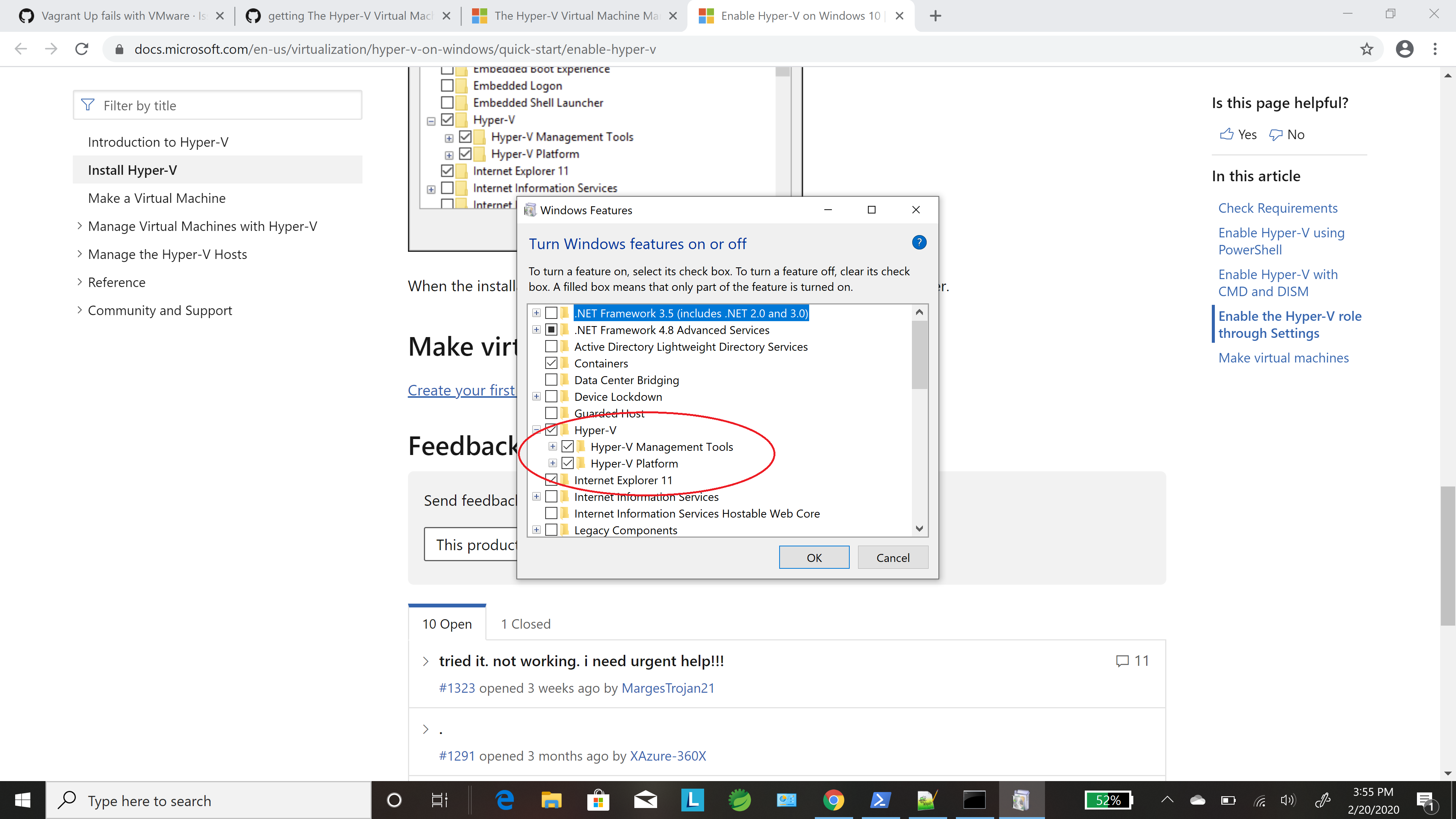 getting The Hyper-V Virtual Machine Management Service (VMMS) is not running. when running ...