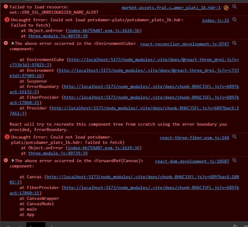 React Three Drei Contains Broken Cdn Link In V9 58 5 · Issue 29 · Adrianhajdin Project Threejs