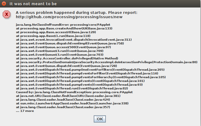 java.lang.NoClassDefError: processing/core/PApplet on Ubuntu 18.04 · Issue #5580 · processing ...