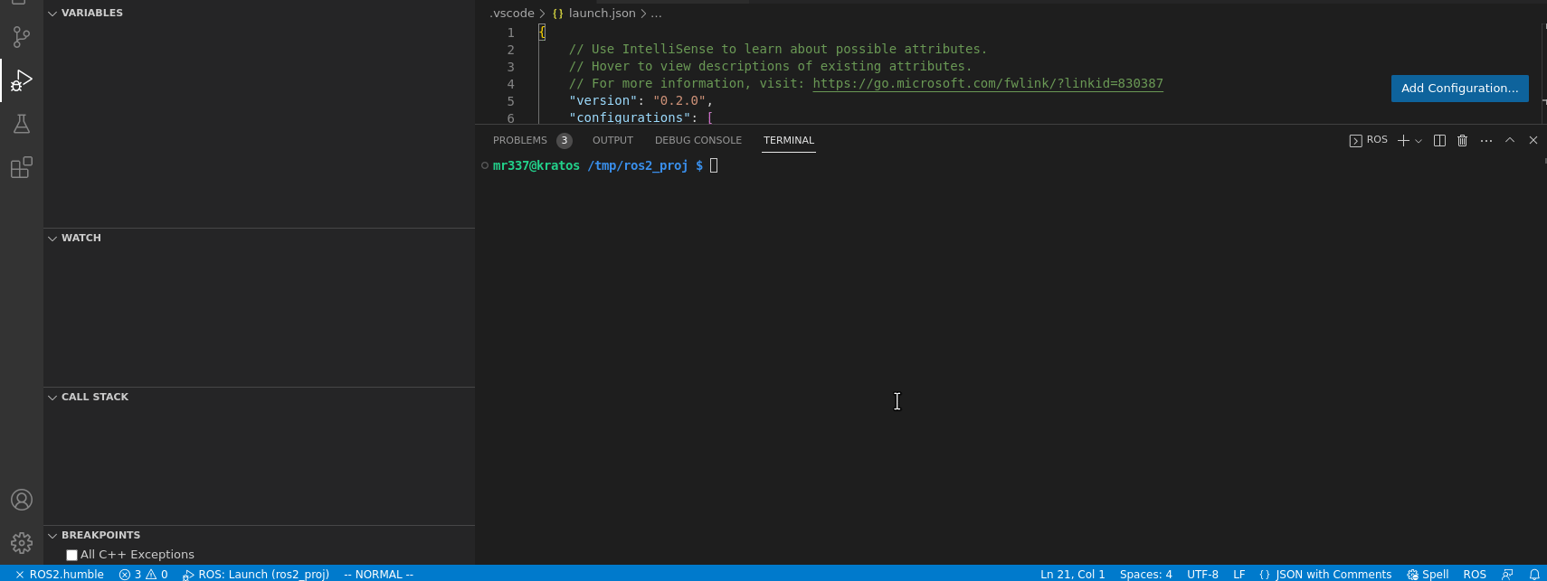 [bug] ROS2 Status Not Showing Anything · Issue #947 · ms-iot/vscode-ros · GitHub