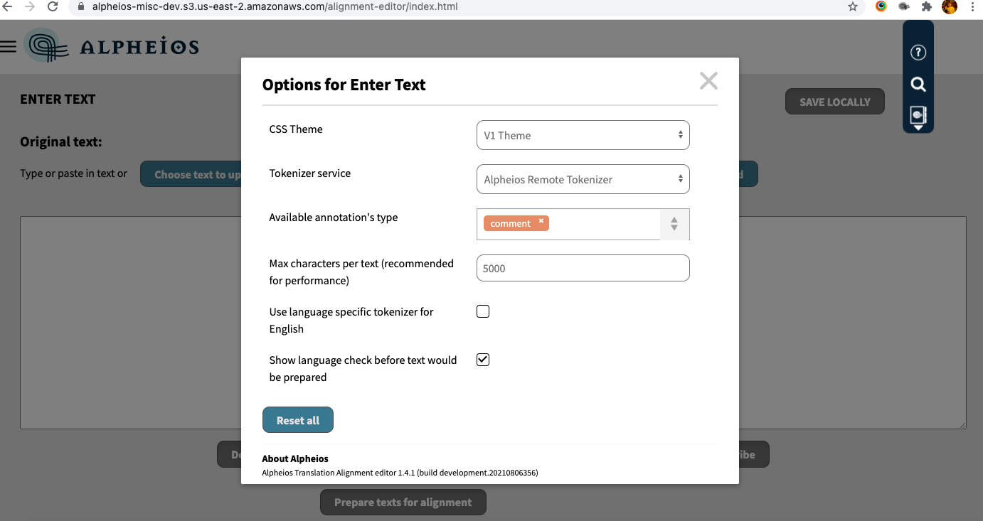 annotation type Option is not editable in start a new alignment · Issue #468 · alpheios-project ...