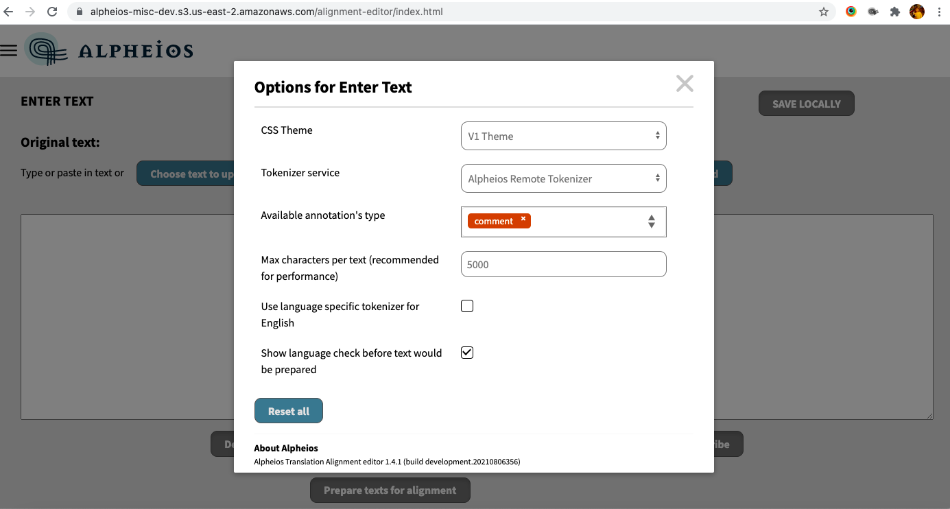 annotation type Option is not editable in start a new alignment · Issue #468 · alpheios-project ...