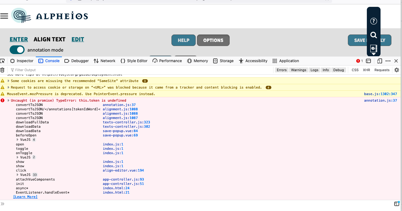 cannot save locally a json file in safari · Issue #537 · alpheios-project/alignment-editor-new ...