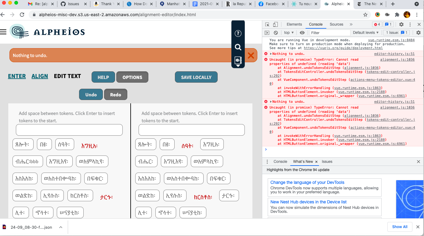 Undo is still active on resume an alignment · Issue #545 · alpheios-project/alignment-editor-new ...